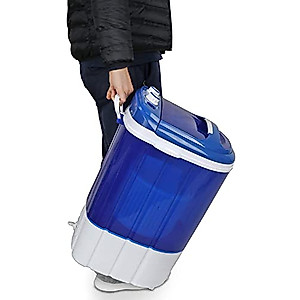 Oteymart Small Portable Washing Machine 5.7lbs Compact Laundry Washer, Single Tub w/Spin Cycle Dryer Basket and Drain Hose for RV, Apartments, Dorms, Kitchen, Blue