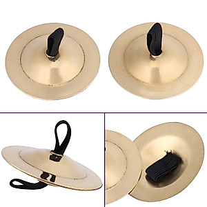 Mxzzand Dancing Zills, Brass Finger Cymbal Convenient Universal for Musical Instrument