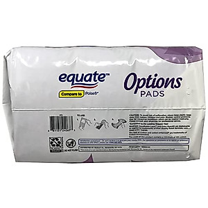 Equate Options Moderate Absorbency Long Length Incontinence Pads, 60 Count