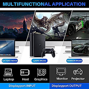 Adoreen 4K DisplayPort Cable 20 feet, Braided DP to DP 1.2 Cord(from 1.5 to 50ft) 4K@60Hz 2K 1440p@120Hz 1080p Full HD Display Port for 3D,PC TV,Gaming Monitor with 5 Ties(6.1m)-NOT HDMI