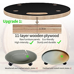 Wood Platform Dolly 4 Wheels Heavy Duty Furniture Mover Dolly 550 Lbs Capacity (2)