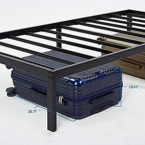 zizin 14 Inch Metal Platform Bed Frame Twin XL Size Mattress Foundation,Heavy Duty,Non-Slip,No Box Spring,Black (Twin-XL)