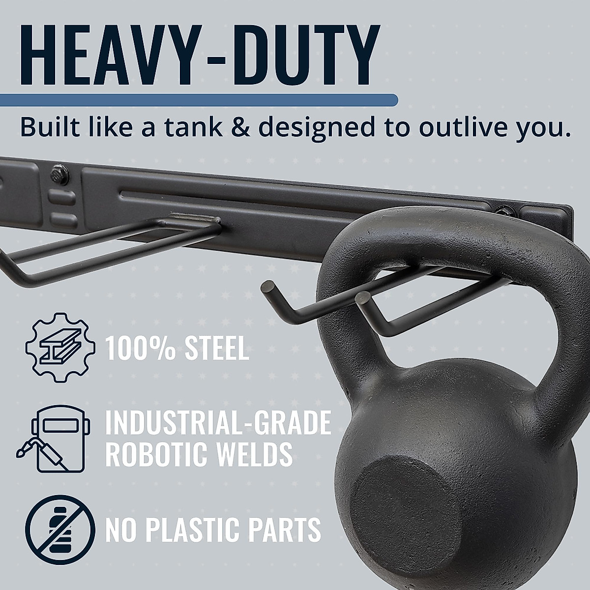 StoreYourBoard BLAT Garage Garden Tool Organizer Wall Mount, Garage Organization and Storage, Shovel & Rake Hangers Yard Tool Rack, Industrial Steel Holds 250 Pounds