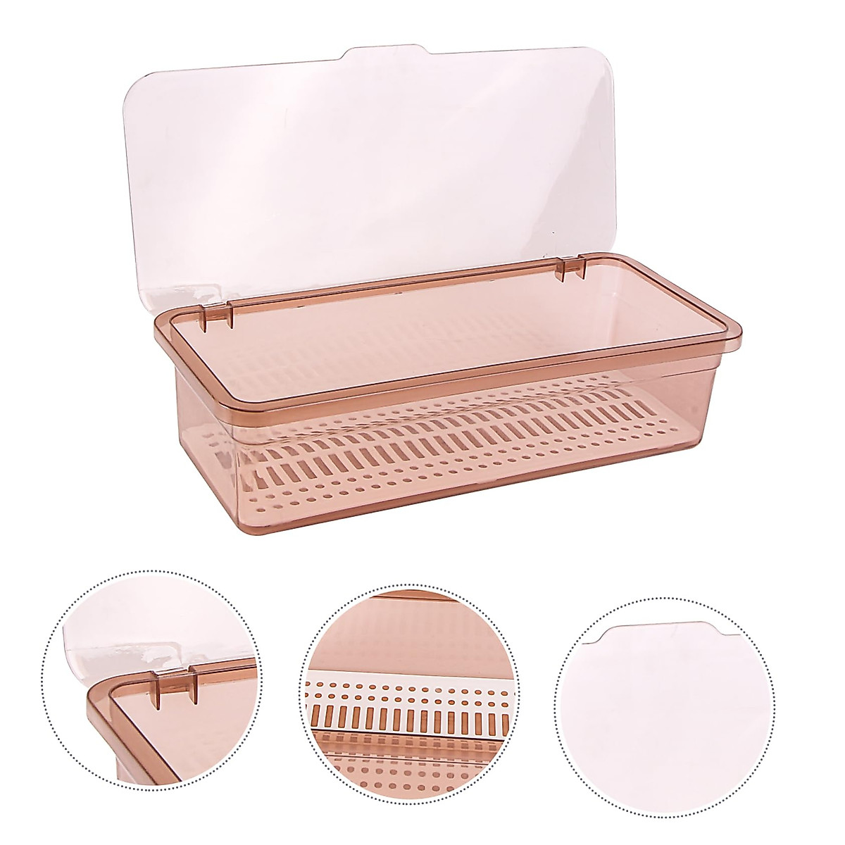 ifundom Flatware Tray Kitchen Drawer Organizer With Lid And Drainer- Kitchen Cutlery Tray and Utensil Storage Container with Cover- Dust- Proof Dinnerware Holder