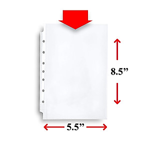 RUBEX Mini Heavyweight Sheet Protectors - 25 Sheets | Top Loading, Reinforced 7-Hole 5.5 x 8.5 Inch |Mini Ring Binders for Page Protectors, Acid-Free, Archival Safe for Documents and Photos
