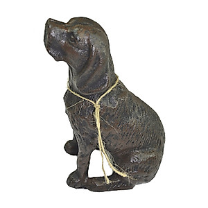LuLu Decor, Cast Iron Decorative Dog Door Stopper, Doorstops, Sculpture, Dog Statue (Antique Black 4 lbs)