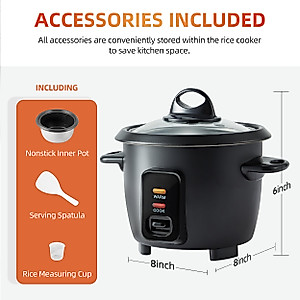 Mishcdea Mini Rice Cooker 2 Cups