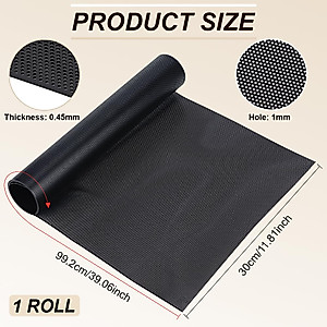 BENECREAT Black PVC Plastic Net, 39x11.8 Inch Custom Fursuit Eye Mesh Waterproof Printable Mesh for Furries Cosplay, Props, Fursuits, Craft Making, Hole: 1mm