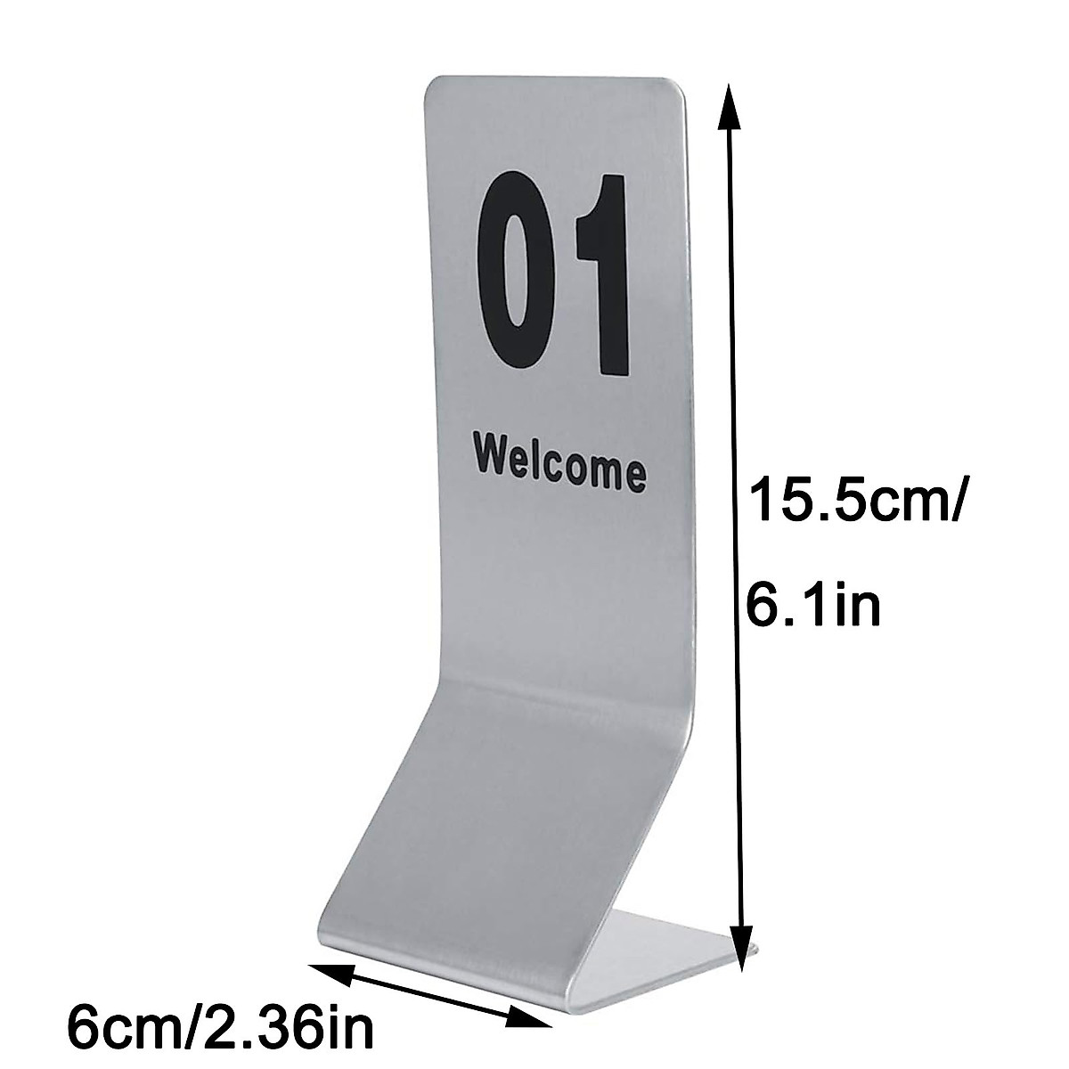 Stainless Steel Table Numbers Cards Signs, Double-Side Table Numbers 1-10/20/30/50/100, For Restaurants, Weddings, Bars, Table Top Reserved Digital Sign, Place Cards For Weddings (Size : 1-50)