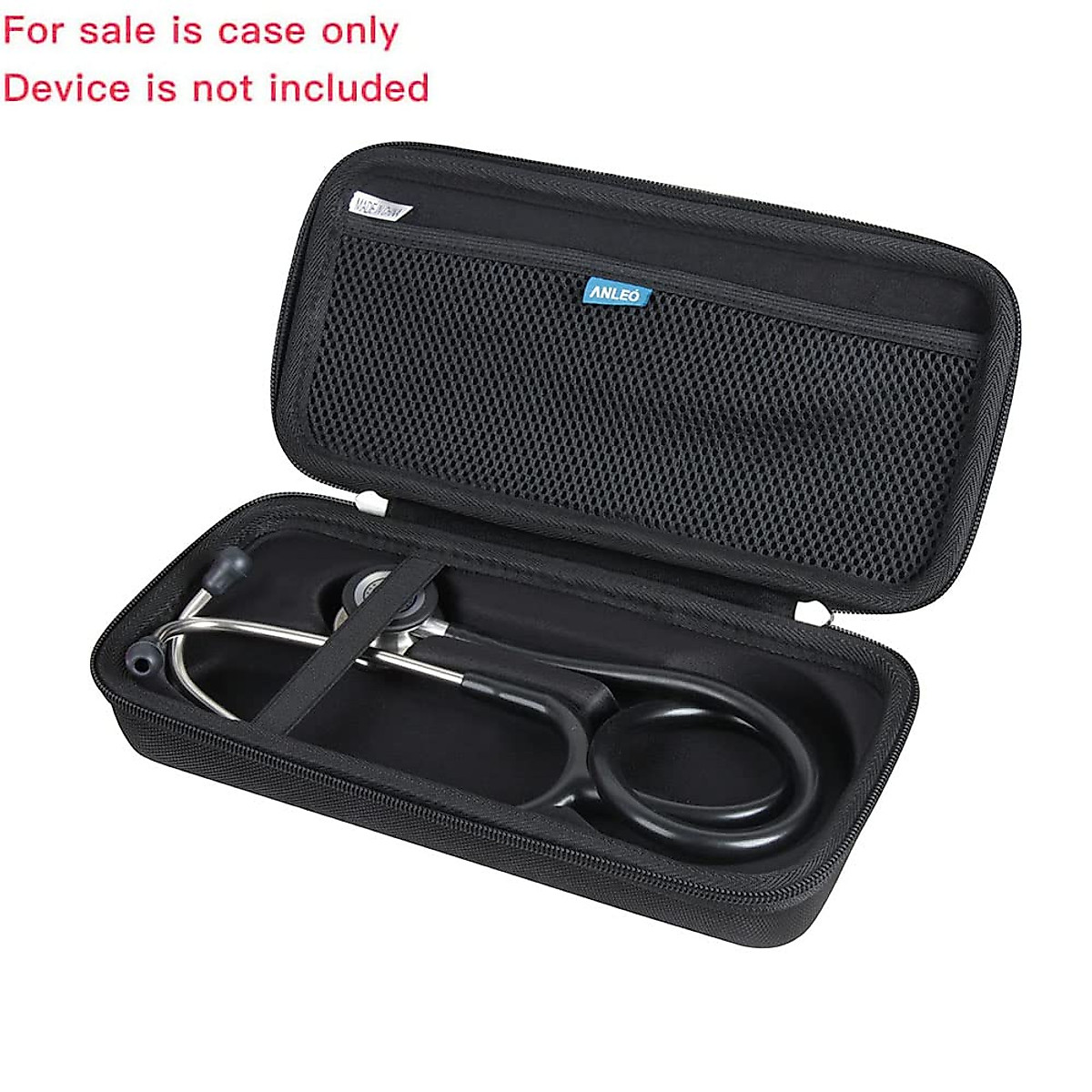 Anleo Hard Travel Case for 3M Littmann Classic III Monitoring, Lightweight II S.E, MDF Acoustica Deluxe Stethoscope (Only Case) (Black)