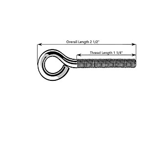 Hard-to-Find Fastener 014973454326 Eye Bolt Zinc, 1/4-20 x 2-1/2-Inch, 15-Piece