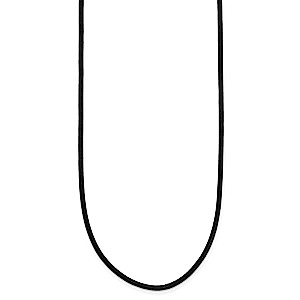 14k White Gold 2mm 16 Inch Black Leather Cord Chain Necklace Pendant Charm Fine Jewelry For Women Gifts For Her