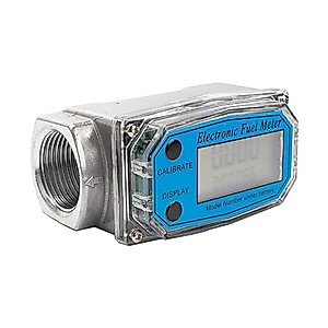 Flow Meter 1.5 Inch Digital Flow Meter LCD Display Fuel Water Flow Meter, Flowmeter for Kerosene Gasoline Water High Stability and Convenient Operation, 260836725
