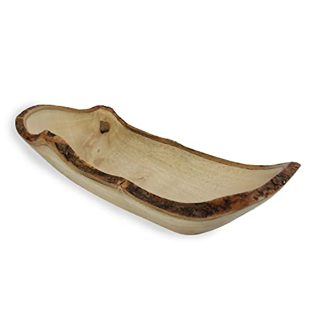 roro Hand-Crafted Sustainable Long Sandwich Serving Bread Bowl/Tray with Bark Edges, 14" L
