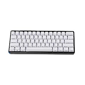 YMDK Side-Printed Thick PBT OEM Profile 61 ANSI Keycaps for MX Switches Mechanical Keyboard (White)(Only Keycap)