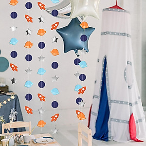 Blast Off to Outer Space Garland Space Party Banner Rocket Ship Baby Shower Birthday Party DIY Decorations Boys Room Decor