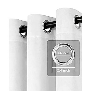 ZHAOFENG White Velvet Curtains 84 inches with Grommet, Blackout Soft Luxury Thick Sunlight Dimming Heat Insulated Privacy Protect Velour Drapes for Living and Dining Room, 2 Panels, W52 x L84 Inches
