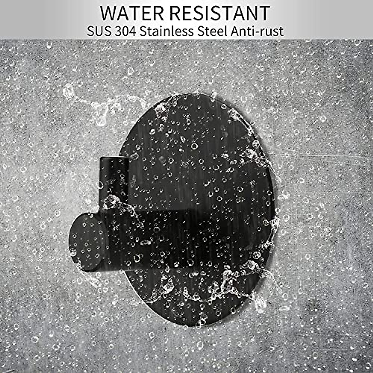 KINMINGZHU 2pcs Black Self Adhesive Hooks, Self Adhesive Wall Mounted Hanger，No Drill No Screw for Key Coat Towel for Kitchen Bathroom Toilet