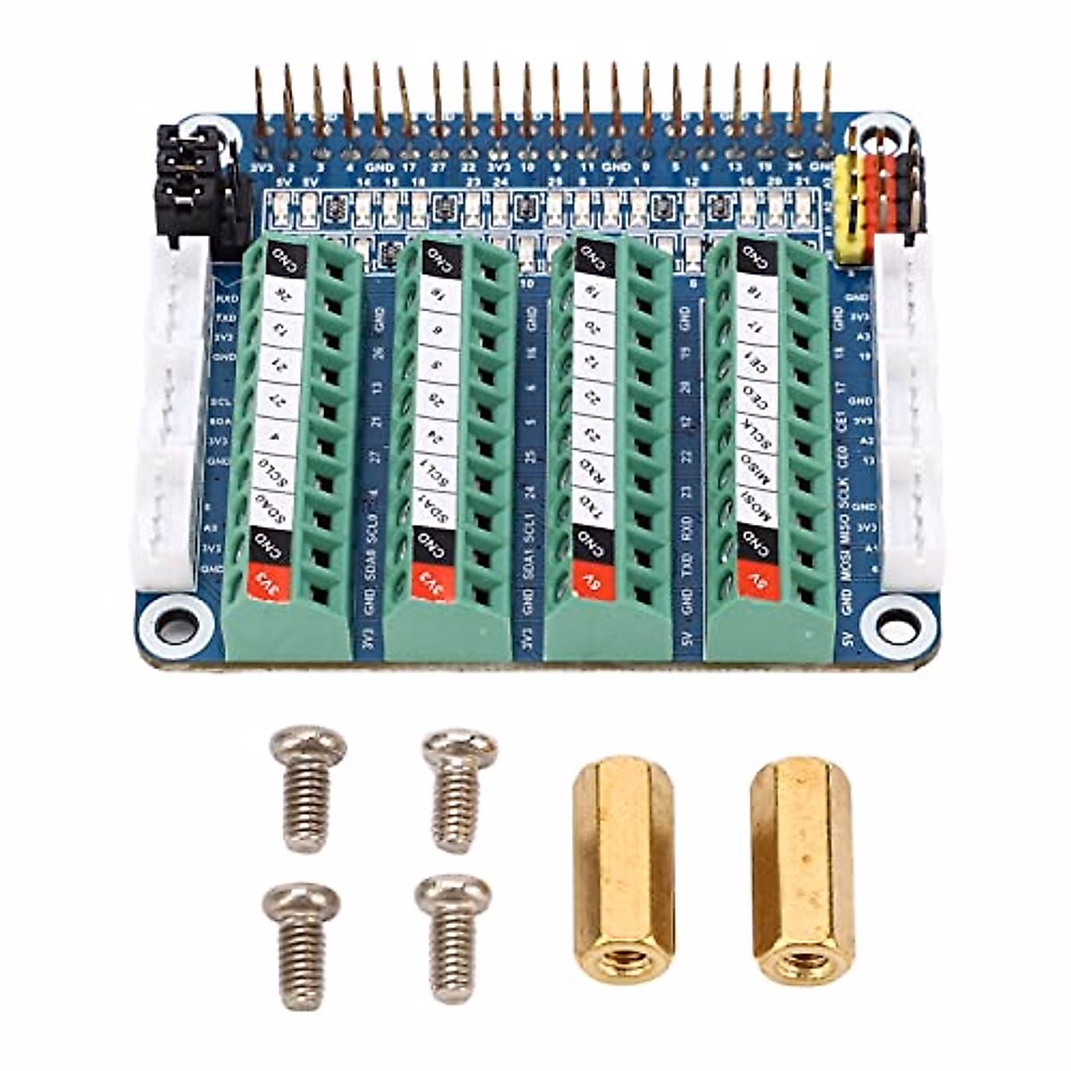 Sensor Expansion Board, Compact Size Development Board LED GPIO IO Port Standard Hole Terminal Block Excellent PCB for 4B 3B CM4