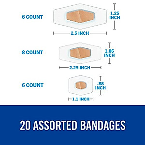 Nexcare Waterproof Bandages, Stays on in the Pool, Holds for 12 Hours, Clear Bandages for Fingers and Elbows - 20 Pack Waterproof Bandages