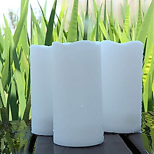 Waterproof Outdoor Flameless Candles with Remote, Bemoment Battery Operated Candles for Indoor Outdoor Lanterns, Plastic Candles for Garden, Lawn Wedding, Set of 3(3x6inch)