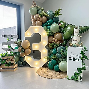 Green and Brown Balloons, 60 PCS Sage Green Gold Brown Latex Balloons Woodland Camo Army Olive Green Dark Brown Coffee Nude Gold Party Balloon for Jungle Safari Woodland Hunting Birthday Decorations