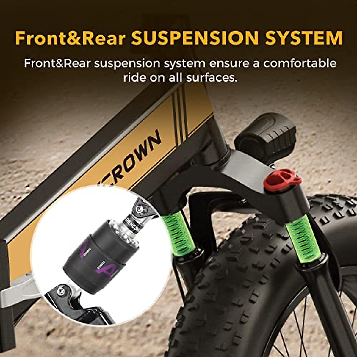 CYCROWN Cycknight Electric Bike Adults with 750W Motor, 48V 12.5AH Removable Battery, 20" x 4.0 Fat Tire Foldable Electric Bicycle, Dual Shock Absorber E-Bike for Snow Beach Mountain, Shimano 7-Speed