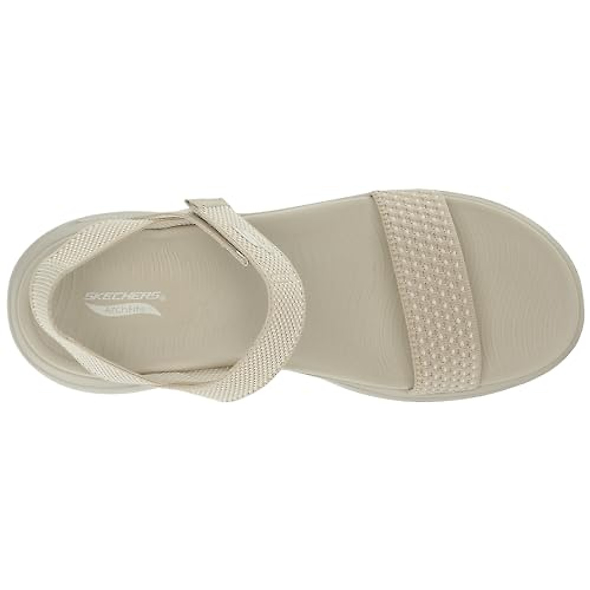 Skechers Women's Ankle Strap Sandal, Natural, 9