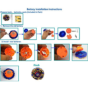 Aimoly Bey Battle Tops Light Up Battling Tops and Launcher Evolution Attack Pack 2 Pack (Style Random)