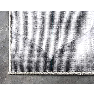 Unique Loom Trellis Frieze Collection Area Rug - Rounded (5' 1" x 8', Ivory/ Gray)