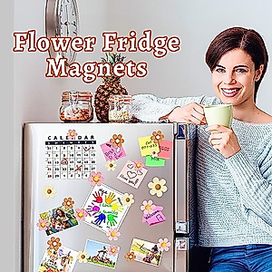 Lukinuo Cute Flower Fridge Magnets 20PCS Mini Daisy Refrigerator Magnet Colorful Flower Fridge Magnets for Locker Whiteboard Refrigerator Office Photo Cabinet Bulletin Board