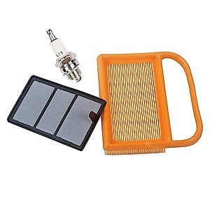 HIFROM Replace Air Filter + Pre Filter with Spark Plug Fit for BR320 STIHL TS410 TS420 Lawn Mower Replace 4238-140-1800 4238 140 4401 42381410300B