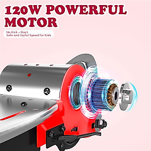 MAXTRA E120 Electric Scooter with Removable Seat, 60 Mins Long Battery Life ＆ up to 10mph, Adjustable Height for Kids Ages 6-12