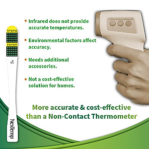 NexTemp® Ultra Single-Use Thermometers: Individually Wrapped 100-pack, Provides Superior Accuracy and Maximum Infection Control. Perfect for Businesses, Schools, First-Aid, Home, and Travel! (Celsius)