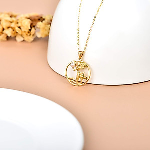 SISGEM Solid 14K Gold Mermaid Necklace Fairytale Mermaid Pendant Necklace for Women Fine Jewelry Gifts for Her, 16''-18''