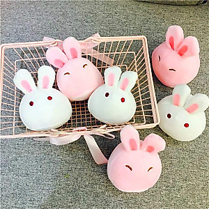 Nenalayo Cute Throw Pillow Stuffed Animal Toys Removable Fluffy Bunnies Creative Gifts for Teens Girls Kids