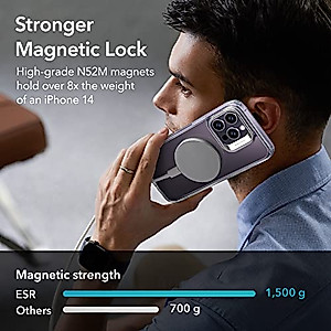 ESR for iPhone 14 Pro Case, Compatible with MagSafe, Built-in Camera Ring Stand, Military-Grade Protection, Magnetic Phone Case for iPhone 14 Pro, Classic Kickstand Case (HaloLock), Clear