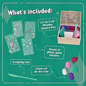 PURPLE LADYBUG Design Your Own Jewelry Box Craft Kit - DIY Jewelry Box for Girls 8-12, & Fun Girls Arts & Crafts Age 6-8 & Up - Great Birthday & Valentines Easter Gifts for Girls 8-10 Years Old