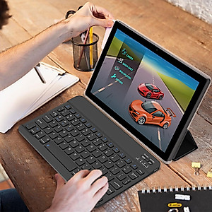 6GB RAM+128GB ROM Android Tablet, 10 Inch 2 in 1 Tablets with Keyboard Mouse Case Stylus, 2.4G/5G Wifi6 BT 5.0, 2.0Ghz Quad-core Computer Tablet, 1280*800 HD Touch Screen, 8MP Camera, 6000mAh Battery