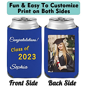 Custom Can Beer Coolers Sleeve 1-150 Bulk Personalized Insulated Beverage Bottle Holder with Photo Image Logo Text for Party Wedding Birthday