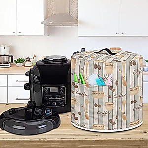 Tutolipy Stylish Print Pressure Cooker Cover Anti Static Dust Cover for 8 Quart and Electric Pressure Cooker,Kitchen Appliance Cover with Pocket