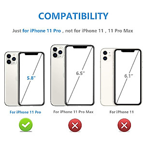 iPhone 11 Pro Wallet Case with Card Holder,OT ONETOP PU Leather Kickstand Card Slots Case,Double Magnetic Clasp and Durable Shockproof Cover for iPhone 11 Pro 5.8 Inch(Black)