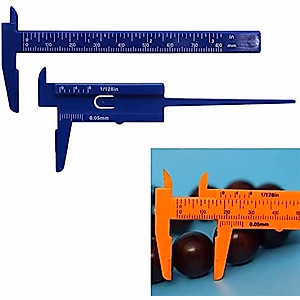Utoolmart Vernier Caliper 80mm / 3.1-inch Plastic Measuring Tool for Precision Measurements Outside Inside Depth (Blue) 5 Pcs