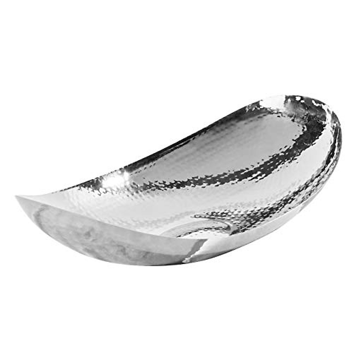 Elegance Hammered Oval Centerpiece Bowl, 17" x 9", Silver