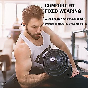 Ear Clips Open Ear Earbuds Bone Condution Headphones, Ear Clips Ear Buds Bone Conduction Earbuds 24Hrs Playtime With LED Charging Case, Clip on Earbuds with Earhooks for Sports Workout Running Cycling