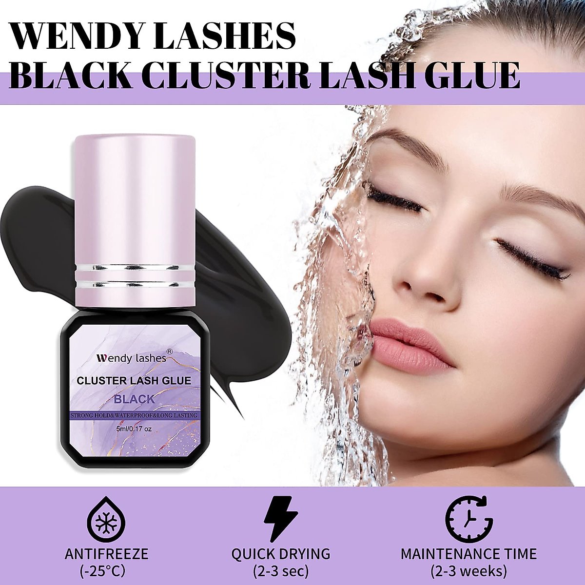 2 Style DIY Lash Clusters C/D Curl Soft and Wispy Cluster Lashes and Cluster Lash Glue Black Waterproof Long Lasting Lash Glue and Lash Remover Rose Low Irritation for Lash extensions/Lash Clusters