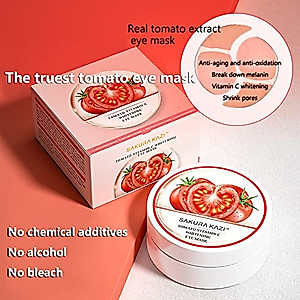 Vnvneye Under Eye Mask, Tomato Vc Gel Eye Mask, Eye Patches for Puffy Eyes,lycopene Dark Circles Under Eye Treatment for Women & Men 30 Pairs Under Eye Gel Pads