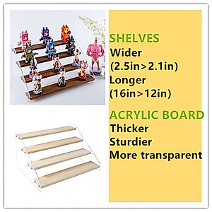 NC Upate Displays Stand 4 Tier Wood Display Stands for Vendor Events Acrylic Stand for Figure Collection Tier Display Stand for Craft Shows Acrylic Display Cupcake Stand Cologne Organizer (Large)
