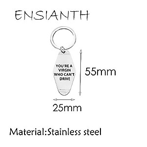 ENSIANTH Hotel Keychain Clueless Inspired Keychain You're a Virgin Who Can't Drive Motel Key Tag (Who Can't Drive)