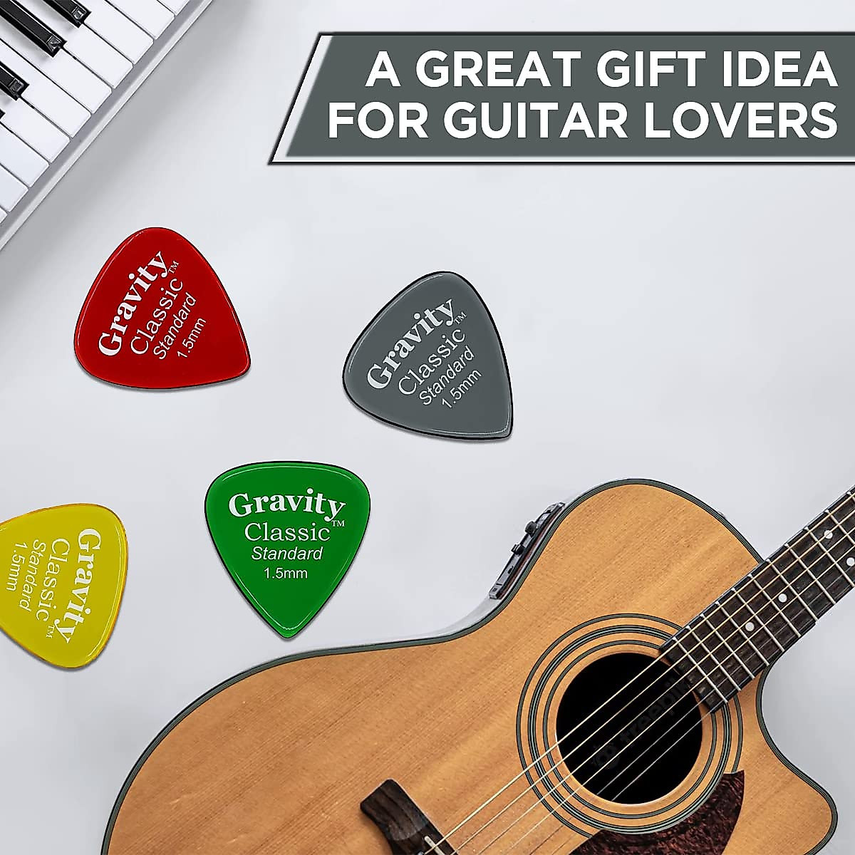 Gravity Guitar Picks - Acrylic | Classic Standard 1.5mm | 8 Color Assortment | Brighter, Louder, Faster